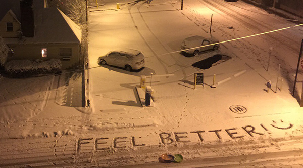 Local Students Leave Heartwarming Message In The Snow Outside Of A ...