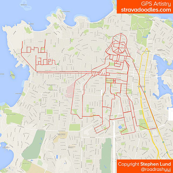 This Guy Rides His Bike Around Town To Create Works Of GPS Art