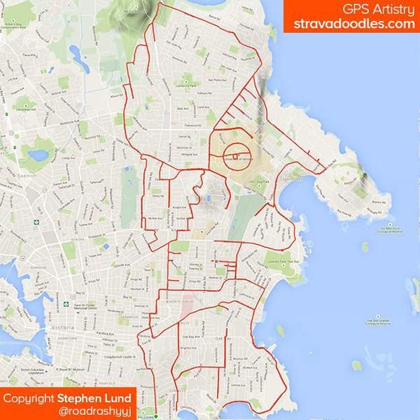 This Guy Rides His Bike Around Town To Create Works Of GPS Art