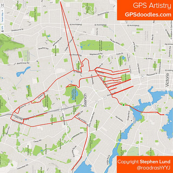 This Guy Rides His Bike Around Town To Create Works Of GPS Art