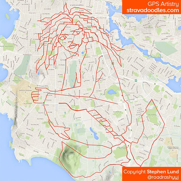 This Guy Rides His Bike Around Town To Create Works Of GPS Art