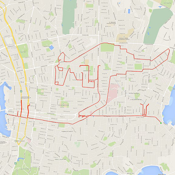 This Guy Rides His Bike Around Town To Create Works Of GPS Art