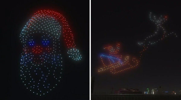 1,000 Drones Create An Epic Christmas Light Show In The Sky 1,000 Drones Create An Epic Christmas Light Show In The Sky